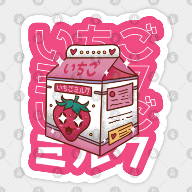 Strawberry Milk Kawaii Kawaii Sticker Teepublic